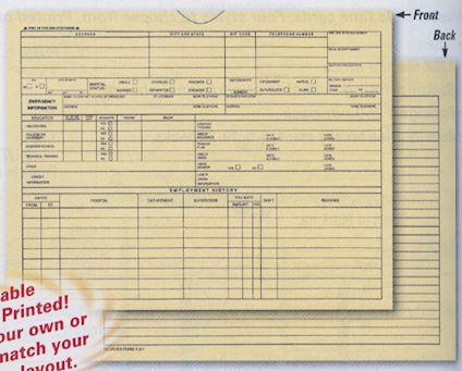 M-201 - Employee File Jackets 11 3/4" W x 9" H in buff only