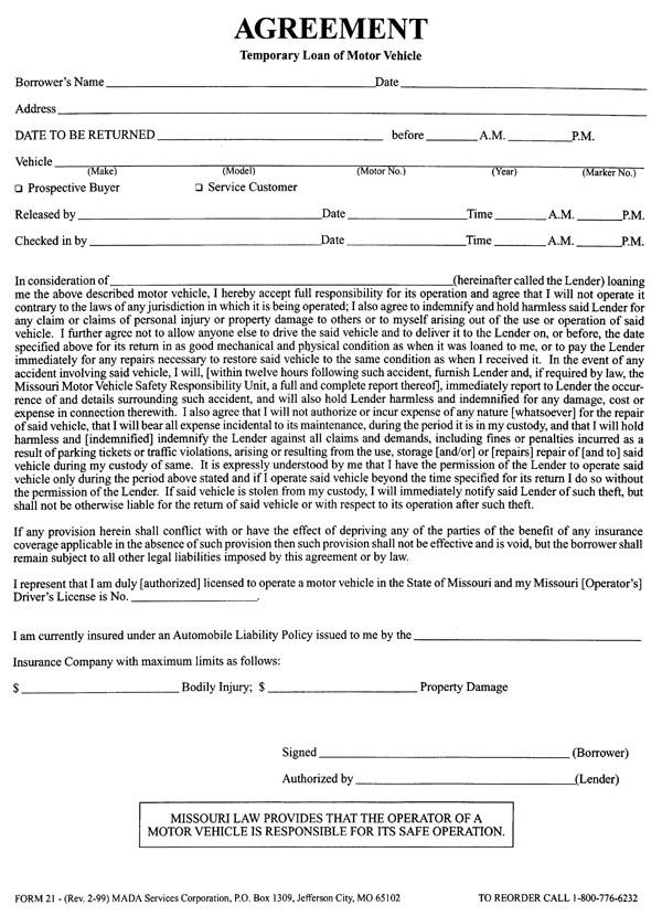 M21 TEMPORARY LOAN AGREEMENT