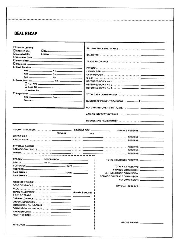 M-RFI-237 - Deal Recap Form