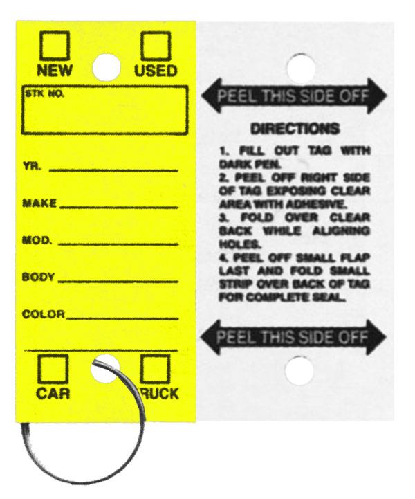 M-V1010 - VERSA KEY TAG YELLOW